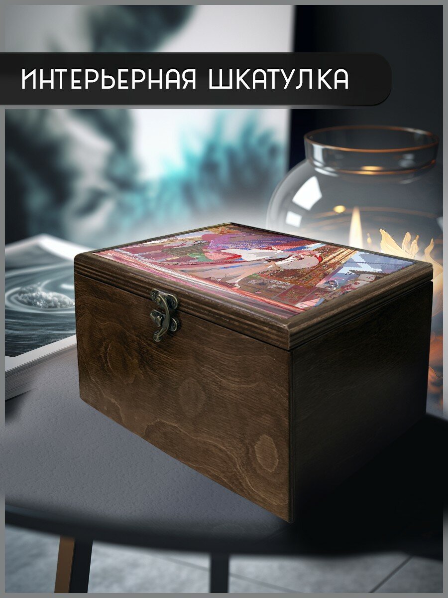 Шкатулка интерьерная для украшений универсальная 22x17x12 см игра Genshin impact (Геншин импакт, Яэ Мико, PC, PS, Xbox, Switch) - 2087