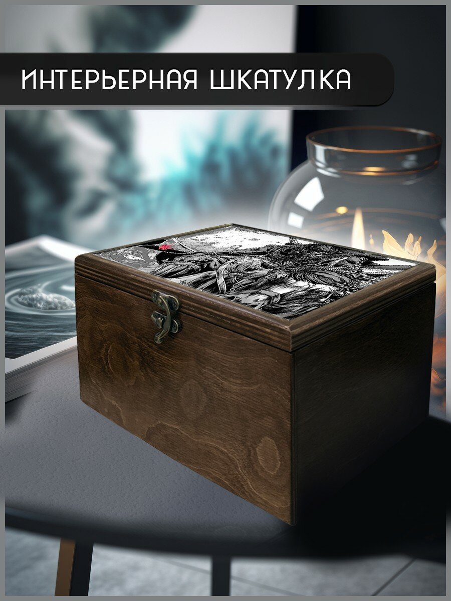 Шкатулка интерьерная для украшений универсальная 22x17x12 см игра Ghost of Tsushima (Призрак Цусимы, Джин, Япония, атмосфера, PS, PC) - 2021