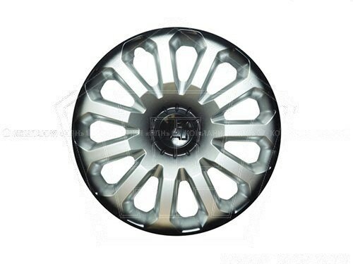 Колпаки декоративные (на пруж.) r-14 "а-1" серебристо-черный (к-т 2 шт) (ак1402)