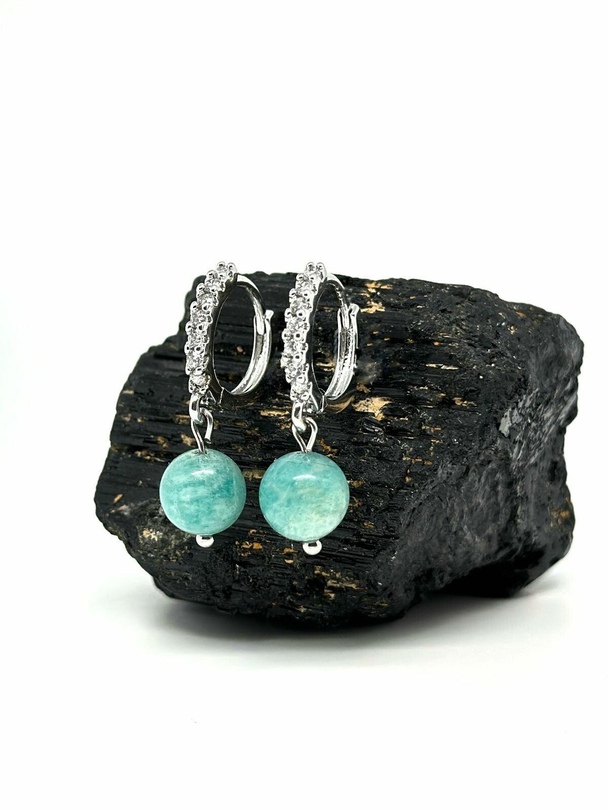 Серьги, амазонит