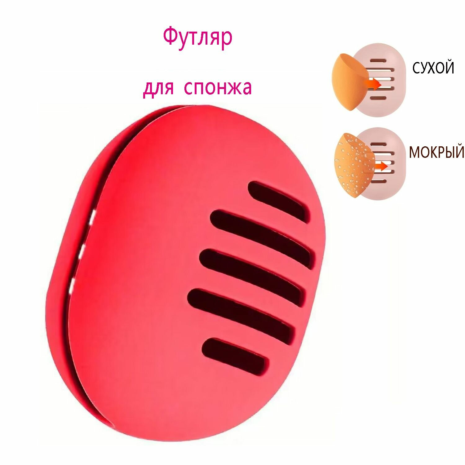 Чехол-органайзер для косметических спонжей с вентиляцией — гигиеничное хранение, компактный силиконовый кейс в поездки