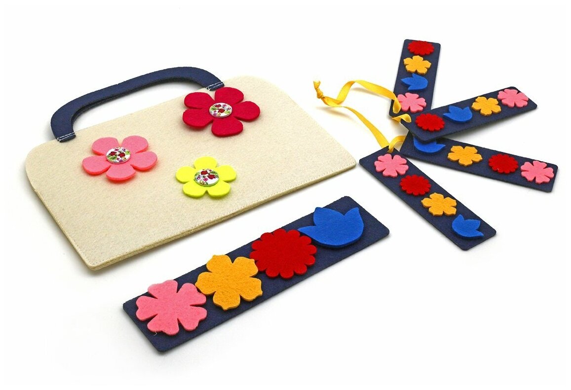 Сумка фетровая детская игрушечная "Цветы"