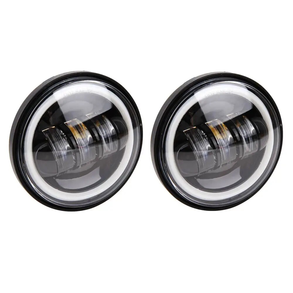 2 шт. 4,5-дюймовые мотоциклетные светодиодные противотуманные фары DRL Led 30 Вт круглые водонепроницаемые 4 1/2 вспомогательные ближние фары для Quadric Stealth 500H Hysan black with halo