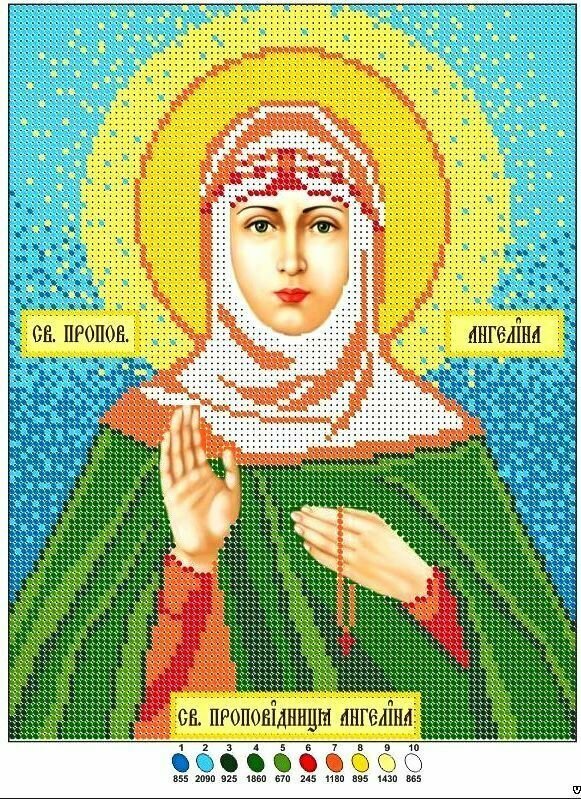 Вышивка бисером"Зазеркалье"(без бисера и иглы) Икона Ангелина 28х20