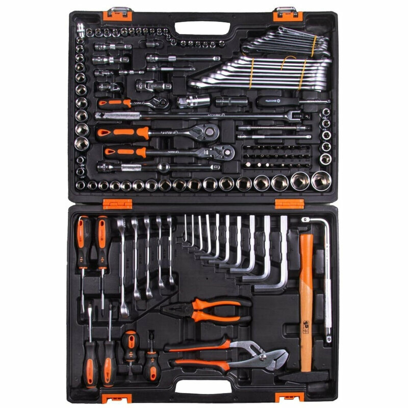 Набор инструментов, 1/2, 1/4, CrV, в кейсе 142 предм Вихрь 73/6/7/13, 2168478