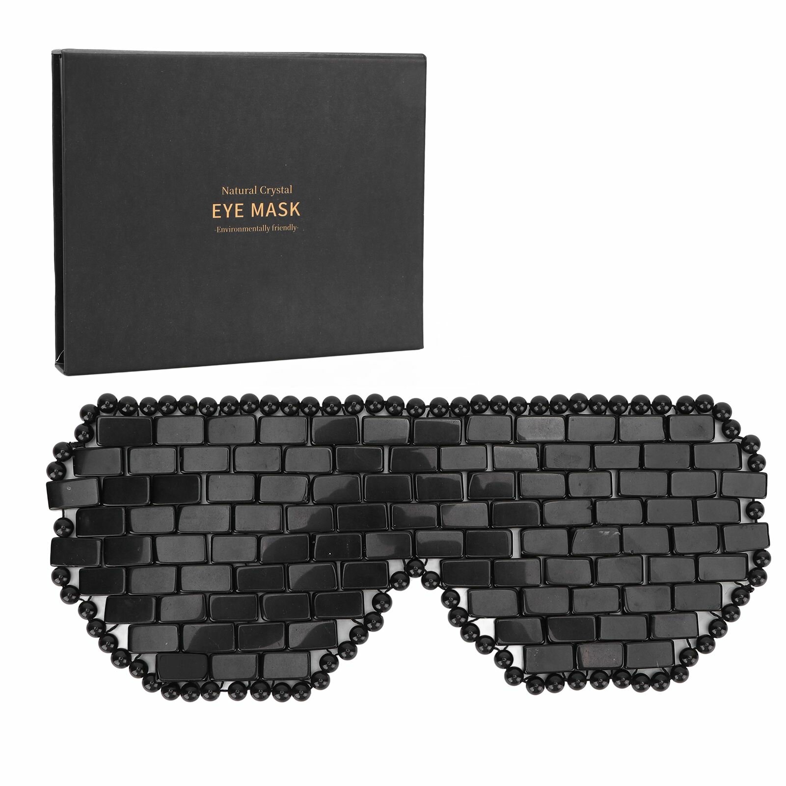 Натуральная хрустальная маска-массажер для глаз, черный тисовый камень