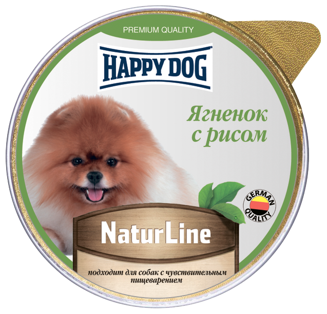 Happy Dog Паштет для собак NatureLine Ягненок с рисом (нфкз), 125 гр * 10 шт