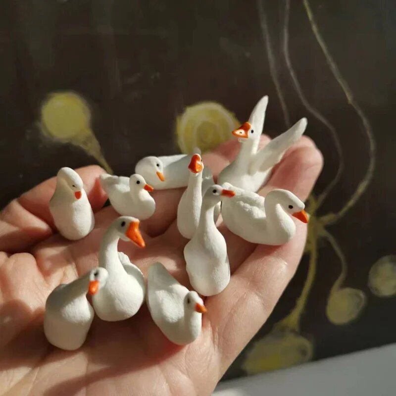 Миниатюрные лебеди, 10 шт, разные цвета