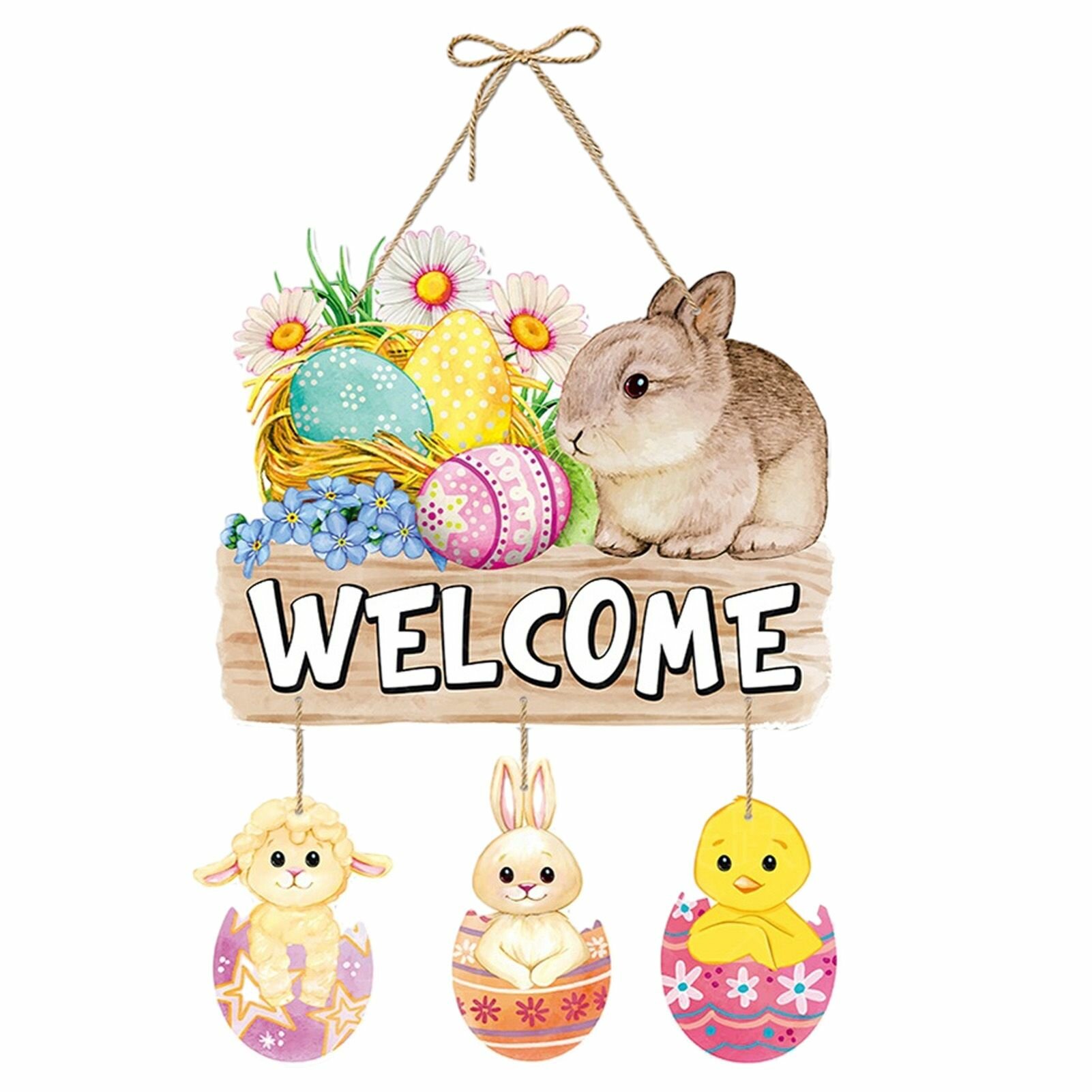 Пасхальные украшения для дверей, набор из 4 табличек с праздничными узорами, декор к Пасхе, яркие весенние мотивы