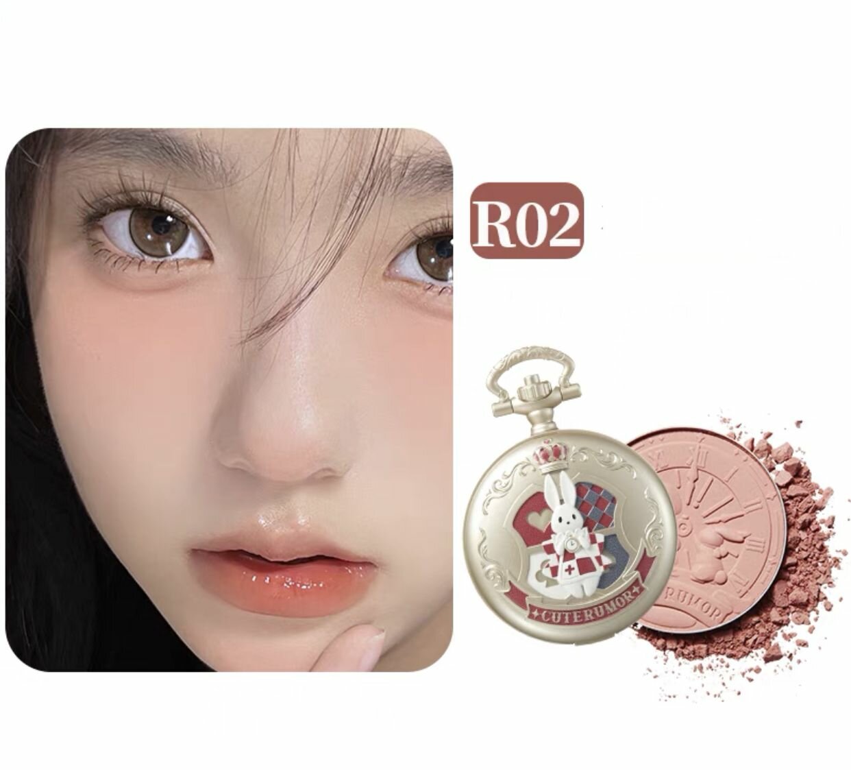 Cute Rumor Румяна Rabbit Vitality Matte Repair Естественное расширение и сокращение цвета Румяна