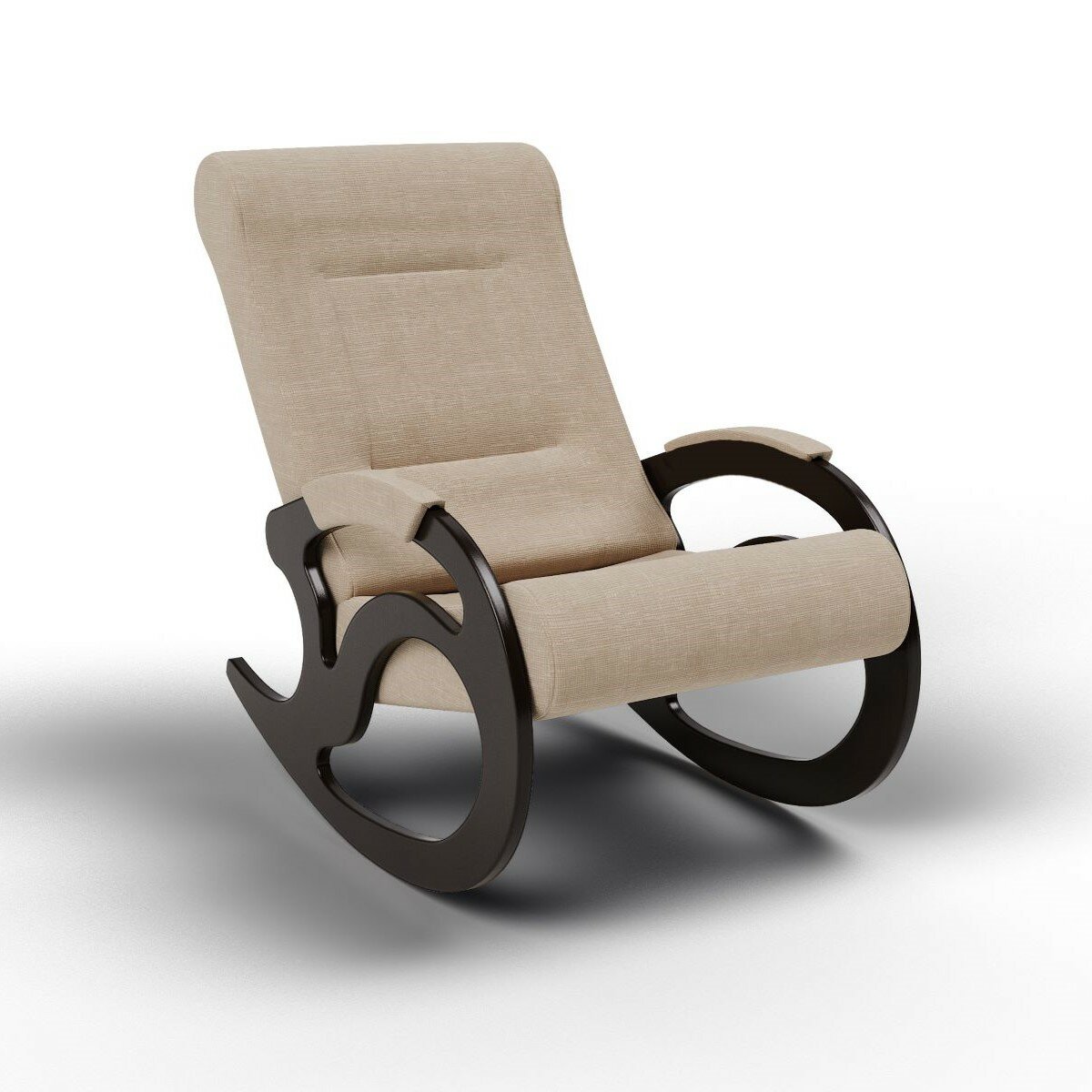 Кресло-качалка Вилла 64х113х88 см, ткань песок, механический реклайнер