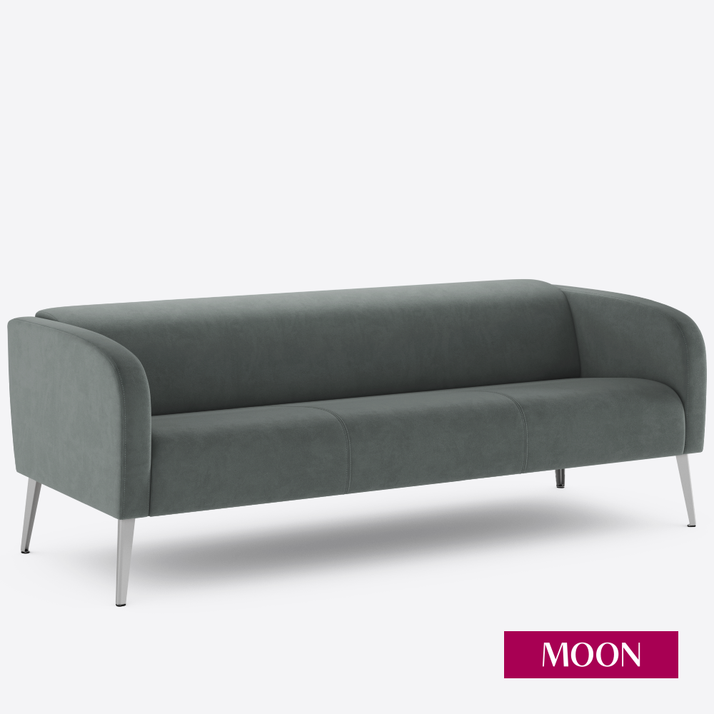 Диван MOON 151 велюр серый, нераскладной, 192*84*70, эксклюзивная высокоэластичная пена (UniqFoam)