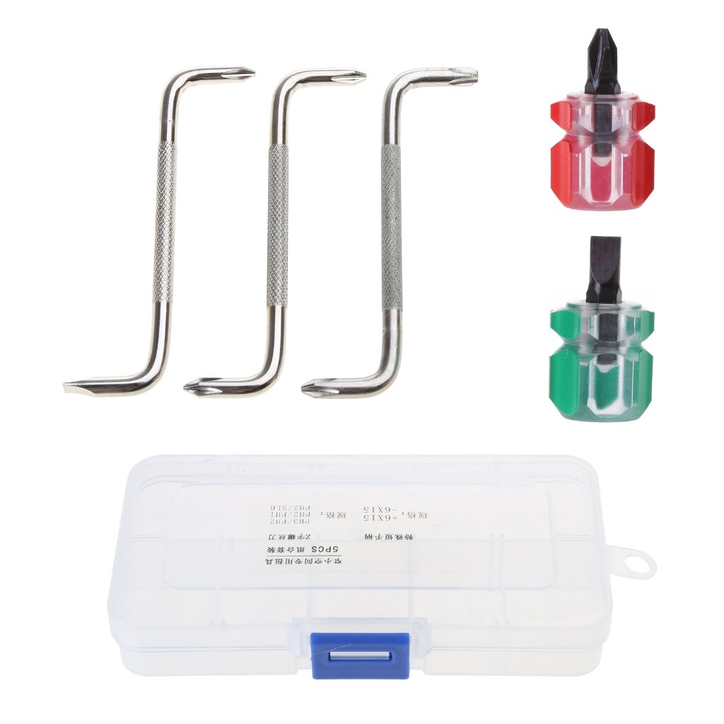 5 шт. Мини-отвертки с коротким шлицем Z-Type, отвертки с изогнутой головкой, крестообразные мини-отвертки для швейных машин