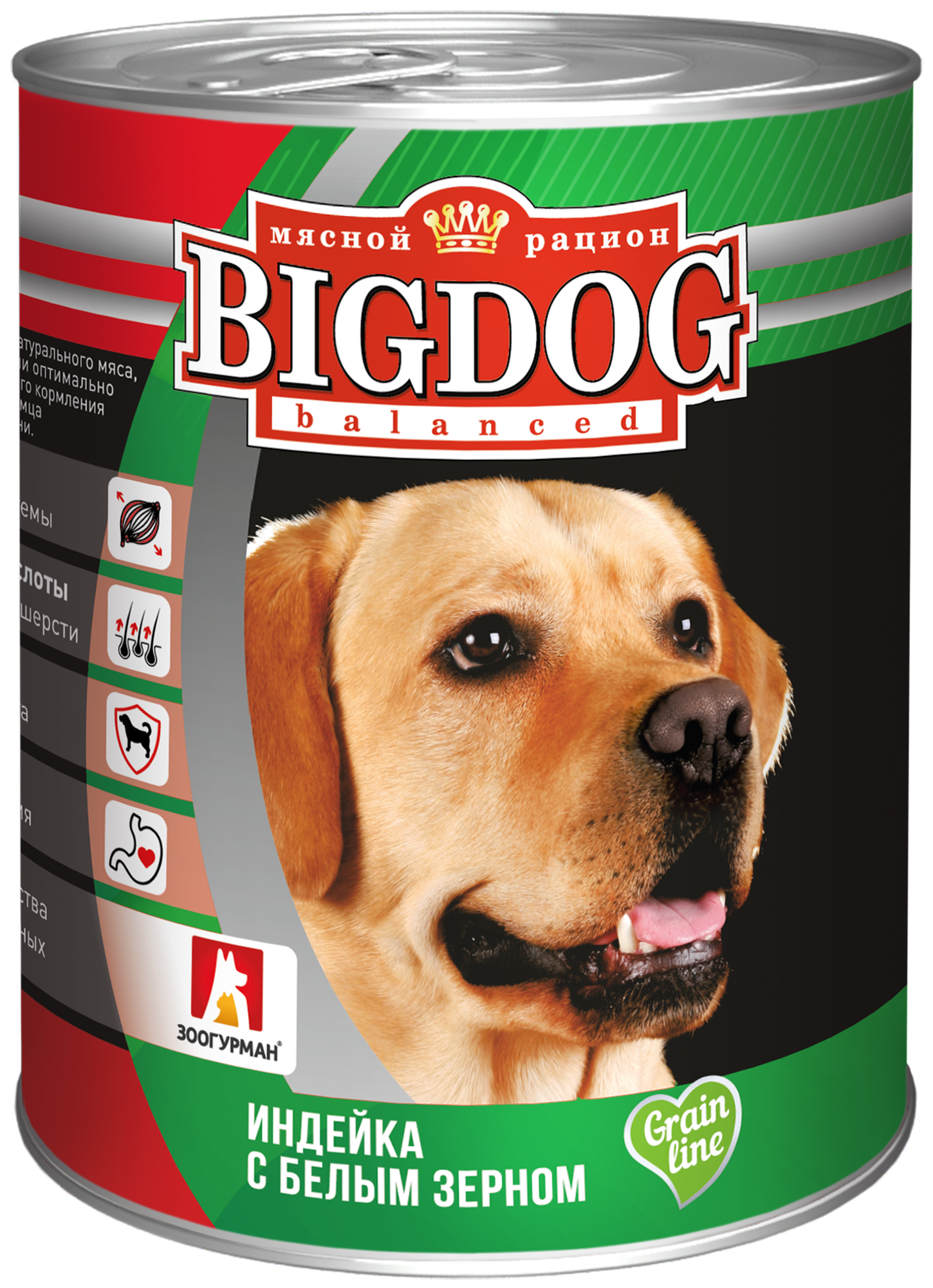 Корм влажный Зоогурман BIG DOG индейка и белое зерно для собак (850 г)