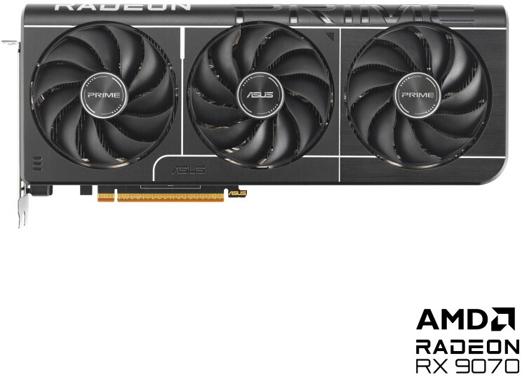 ASUS Видеокарта ASUS Radeon RX 9070 PRIME OC Edition PRIME-RX9070-O16G (Radeon RX 9070, 16ГБ GDDR6, HDMI, 3xDP) (PCI-E) (ret)