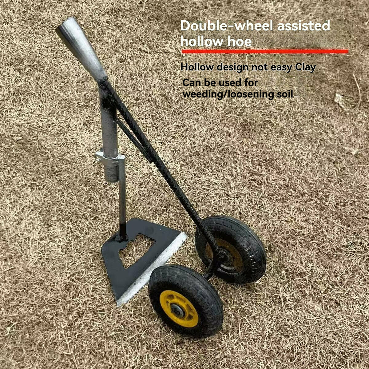 Мотыга, 3 в 1, сталь, с колесами, удобная ручка, для прополки, рыхления,