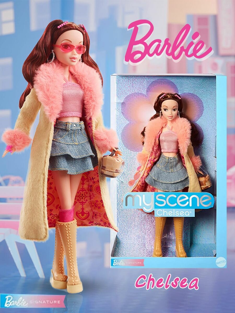 Маттел Mattel Barbie Signature My Scene Chelsea Doll HYC19 / Модная Шарнирная Кукла Барби Одета В Наряд В Стиле Y2K
