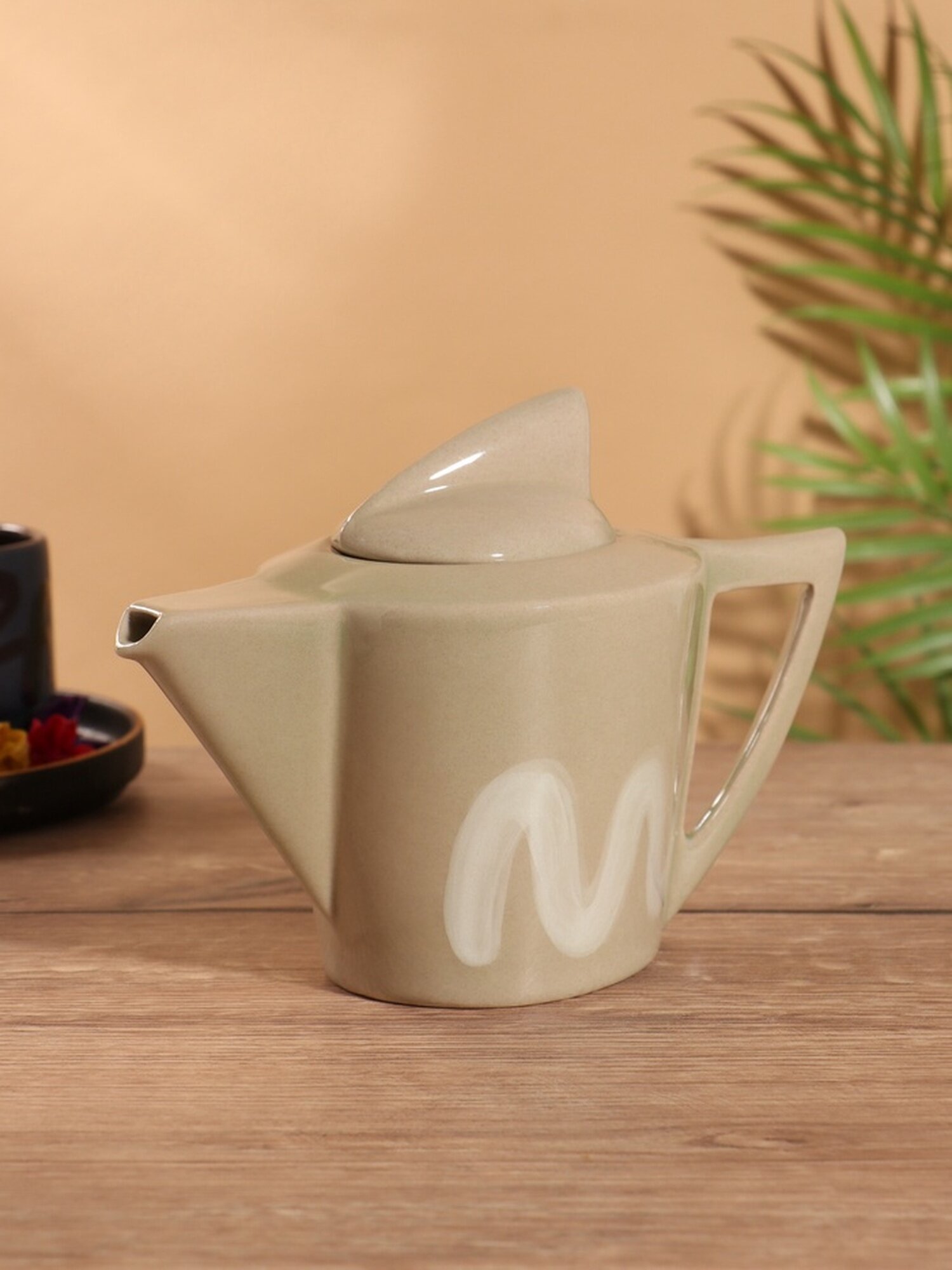 Чайник заварочный Сима-ленд «Акула», керамический, фигурный, бежевый, для посудомойки