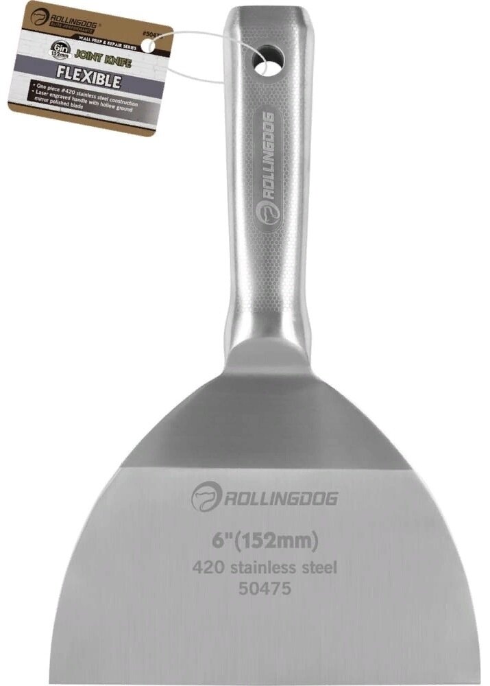 Шпатель строительный Rollingdog / Роллингдог Elite малярный, из нержавеющей стали, 152мм / малярные и отделочные инструменты