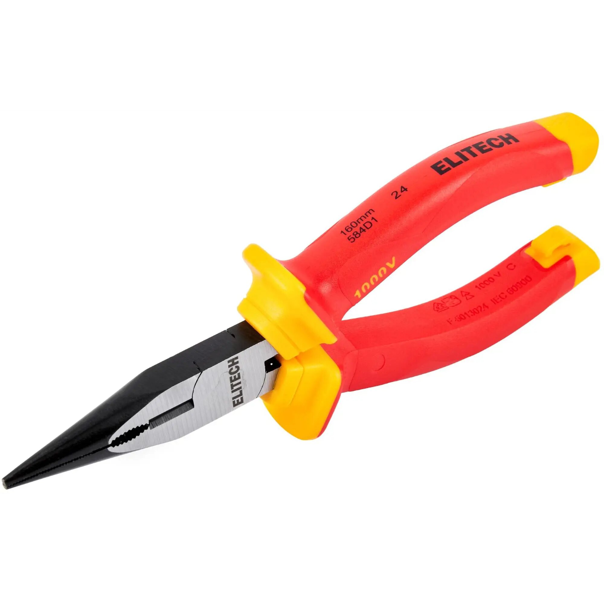 Диэлектрические длинногубцы Elitech 120401 160 мм изолированные для электроустановок