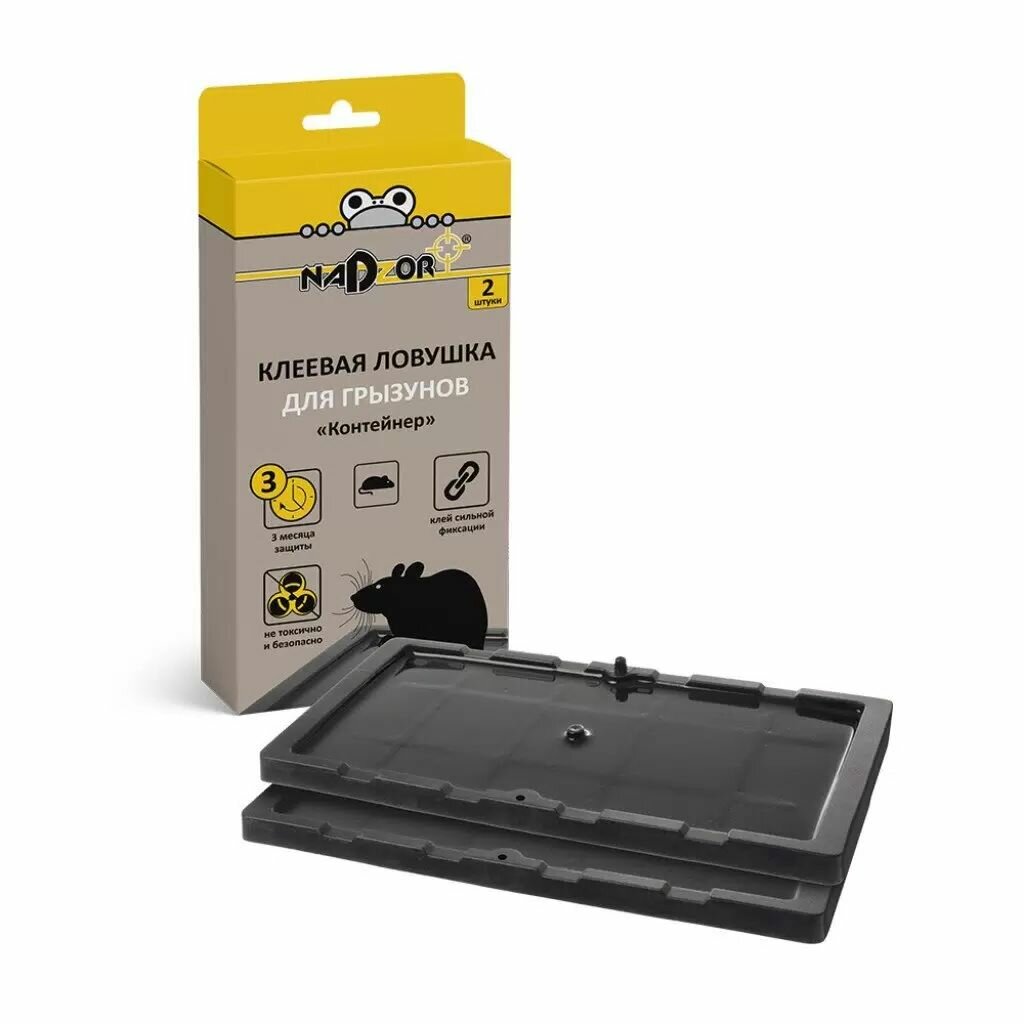 Родентицид Контейнер, Nadzor, от грызунов, 2 шт, клеевая ловушка