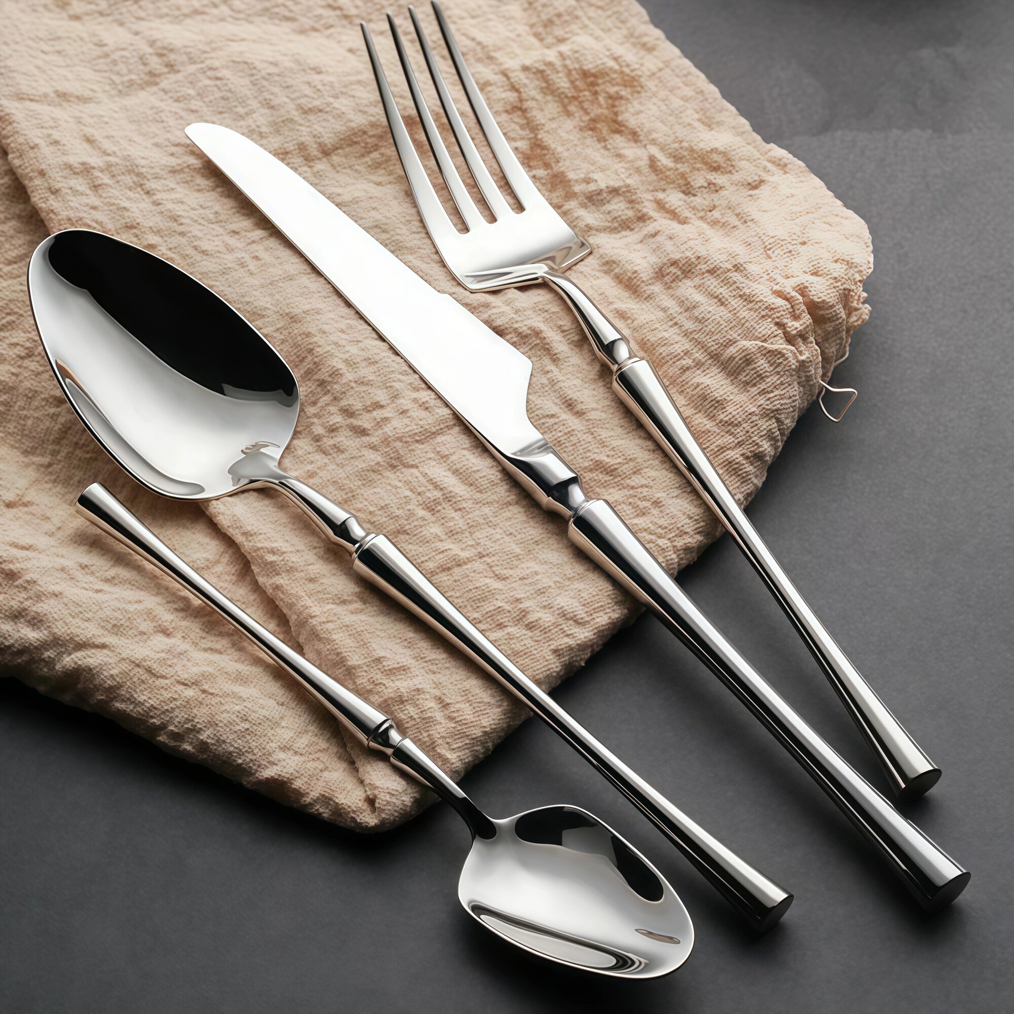 Набор столовых приборов , нержавеющая сталь 18/10, посеребрение, 24 шт