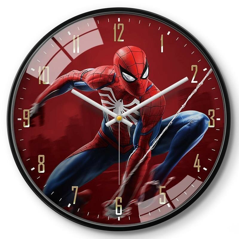 Настенные часы marvel капитан америка железный человек человек паук узор для детской комнаты, цвет multicolor