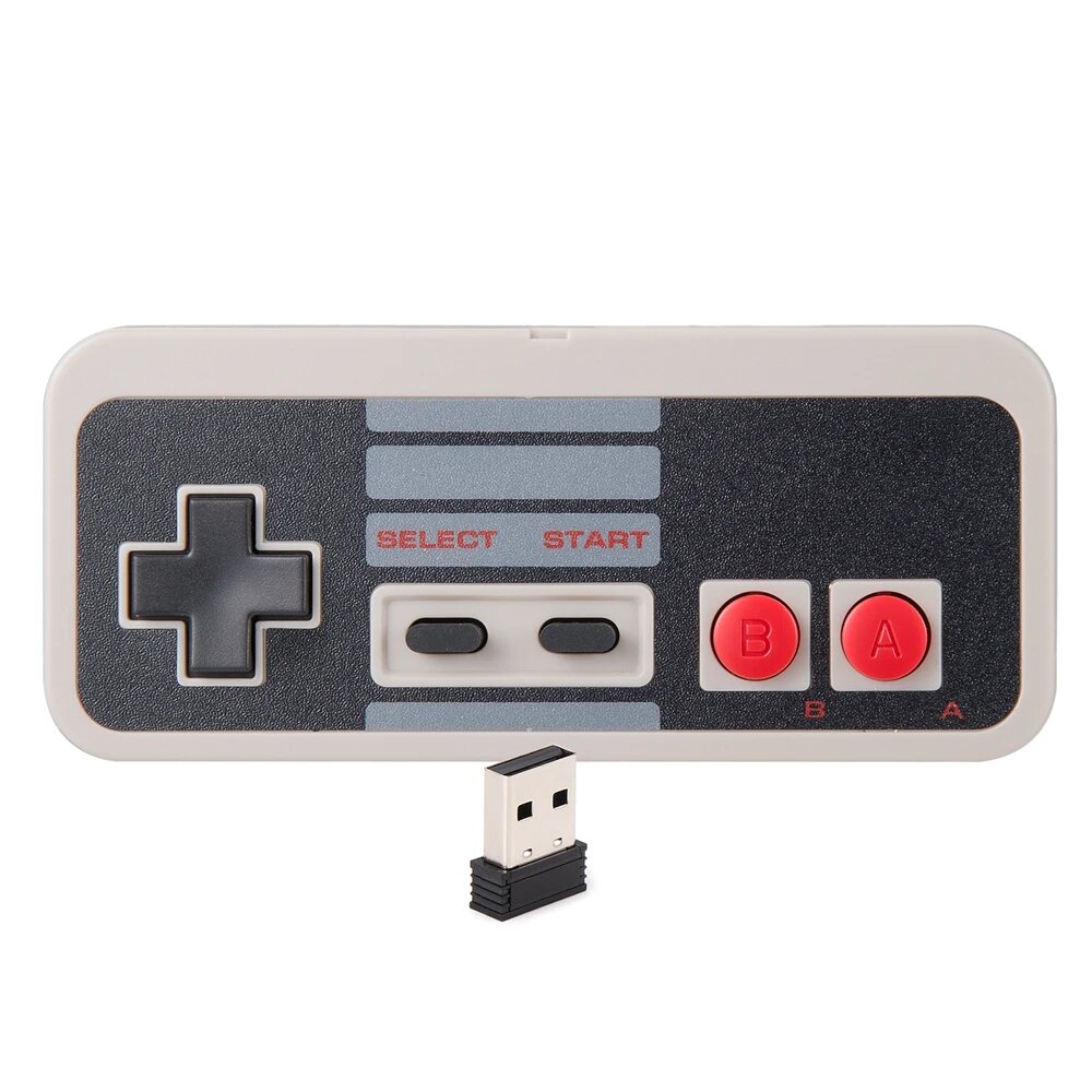 Беспроводной контроллер 2,4 ГГц для игр NES, Классический джойстик USB для ПК в ретро стиле для Windows, ПК, MAC, Linux, Genesis, Raspberry Pi, Retropie, 1pc Grey