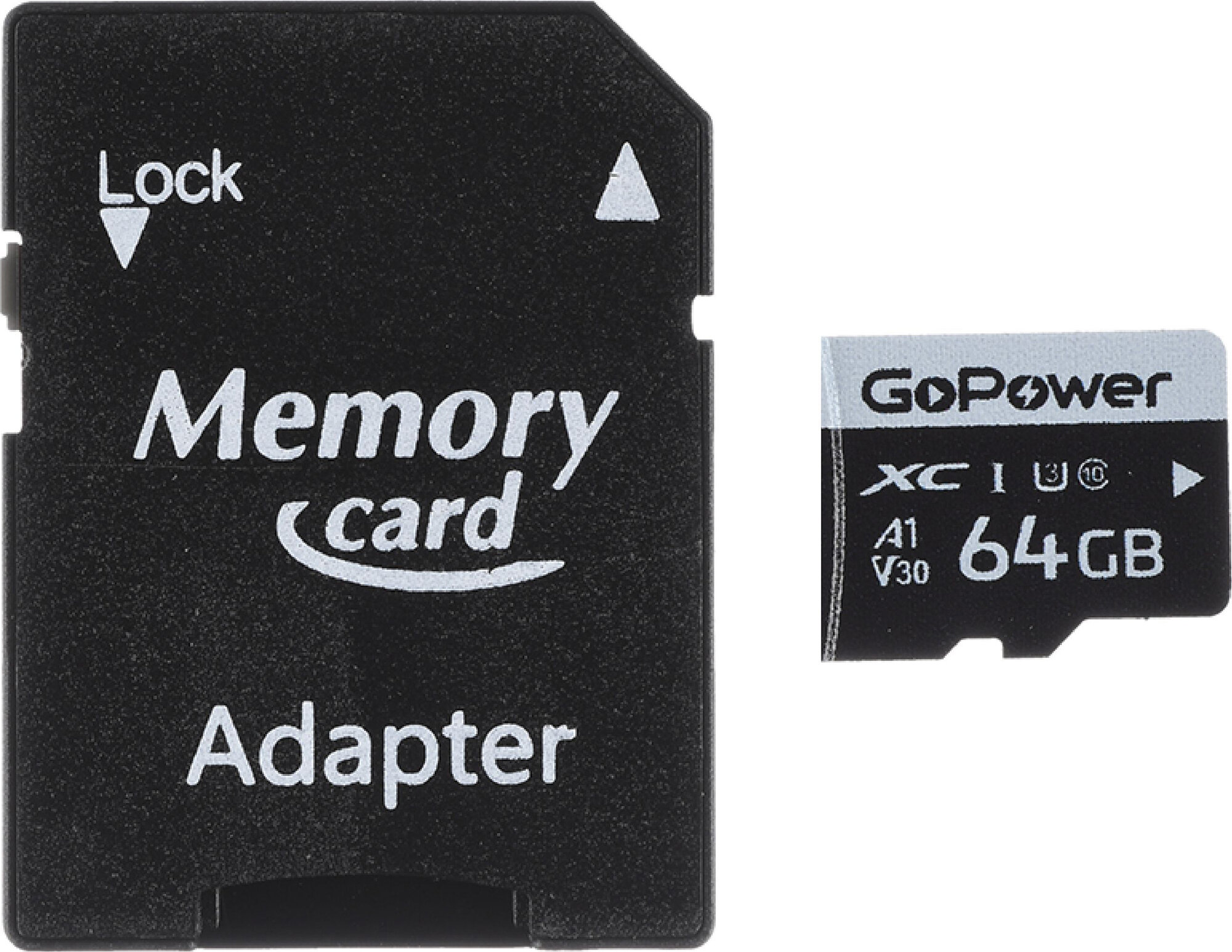 Карта памяти GoPower 00-00025676 64 Гб черный