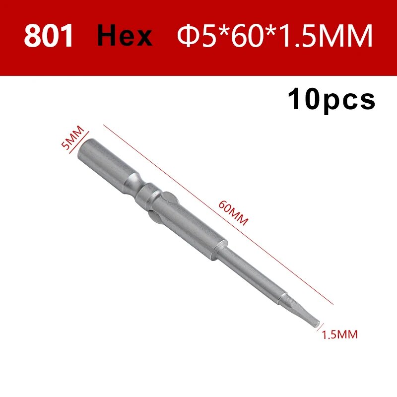 Набор отверток Paowuxian магнитных бит H1.5-H8 H1.5 60L 10pcs