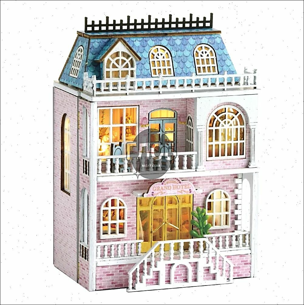 Румбокс DIY Mini Home - Grand Hotel подарочный интерьерный конструктор (Roombox D-018), Русская инструкция.