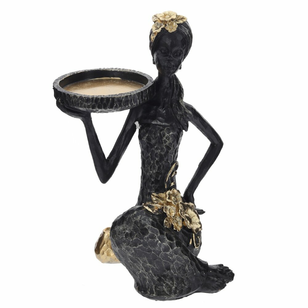 Фигурка Африканка с подставкой для мелочей, 16,5х12,5х24 см KSM-818663