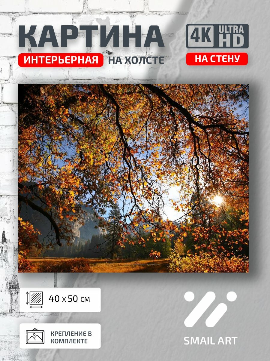 Картина на холсте интерьерная 40 на 50 на стену Осени Landscape для спальни пейзаж интерьер