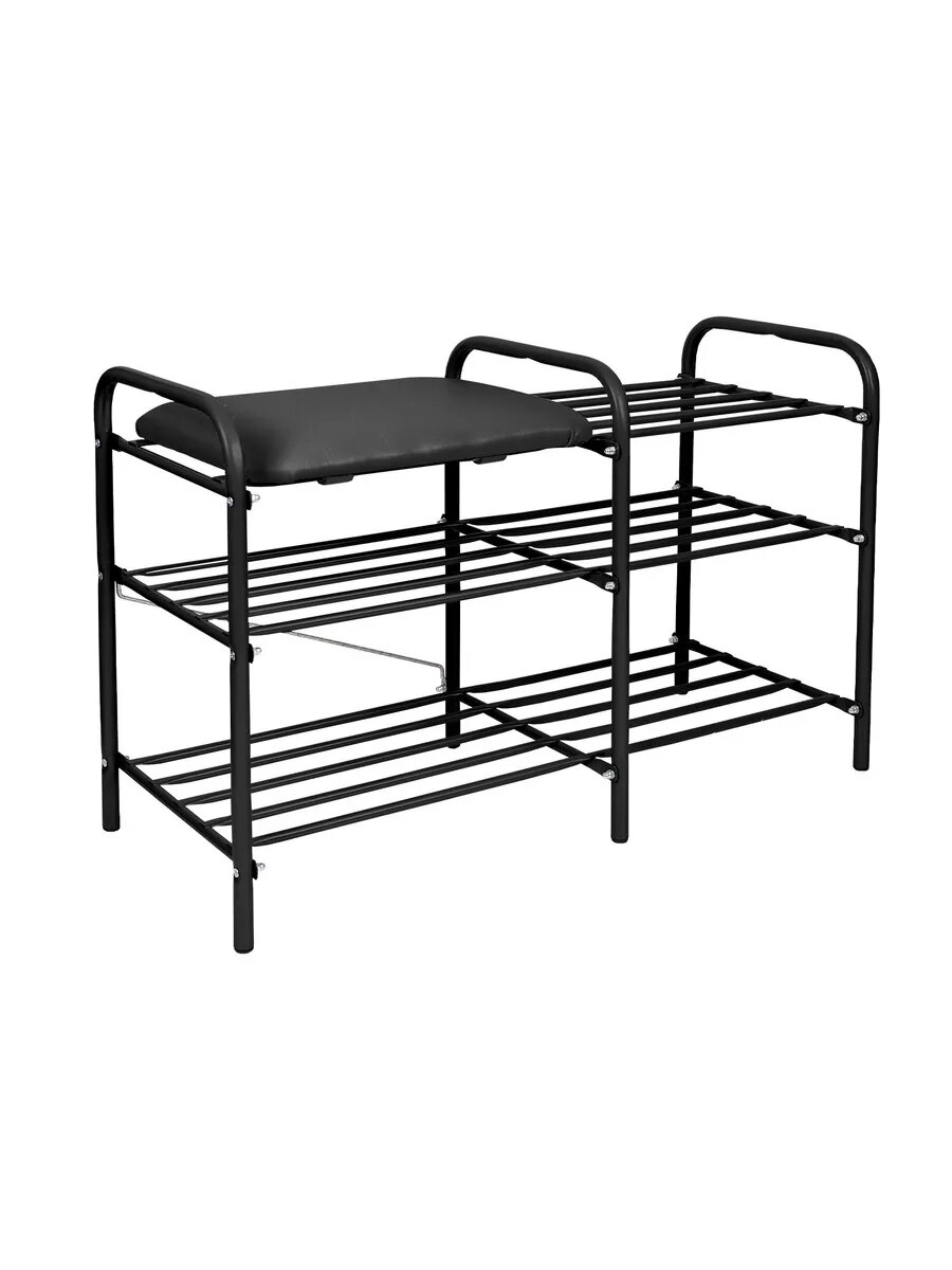 Этажерка для обуви Люкс с сиденьем, 3 полки