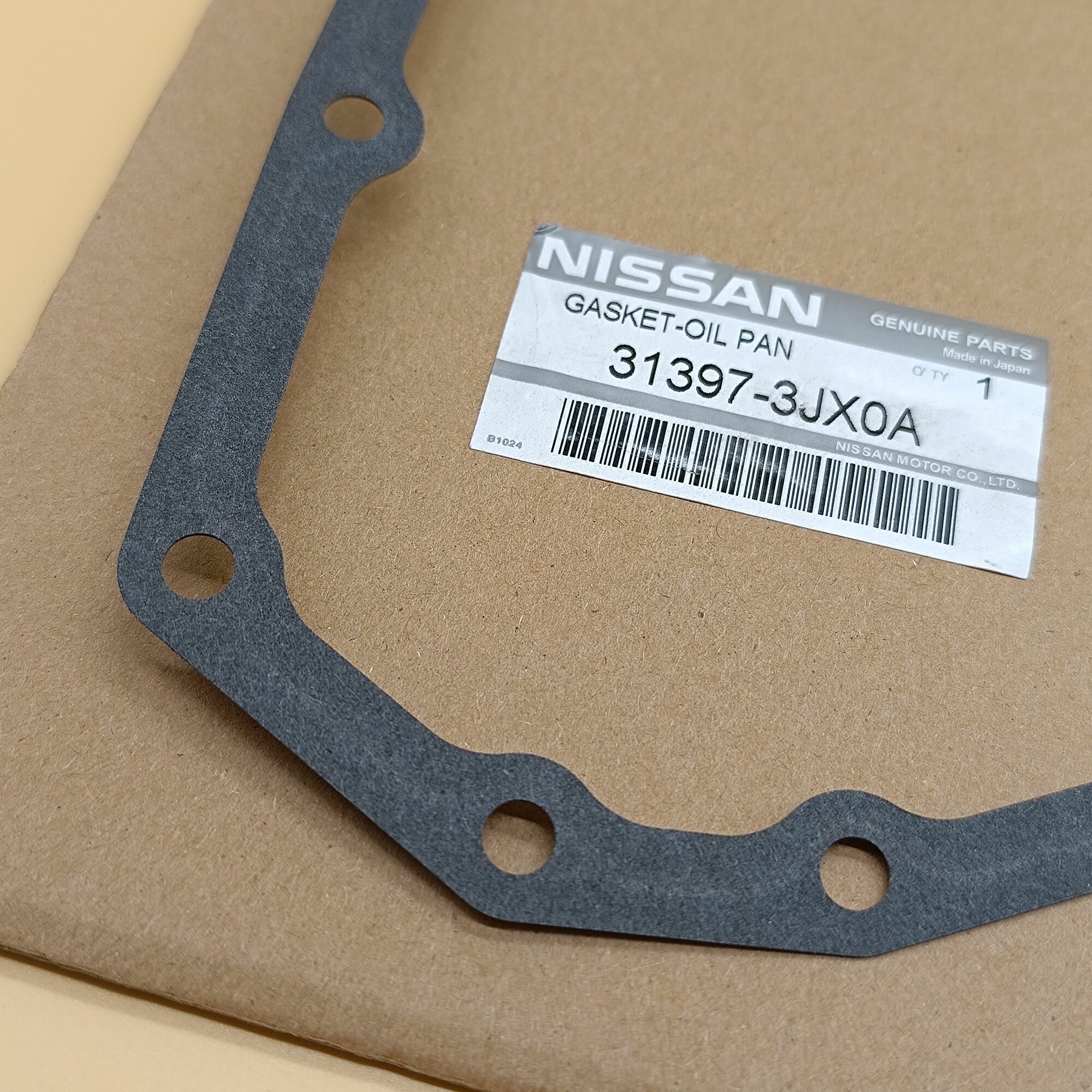 Прокладка поддона картера вариатора Nissan J10 (ДВС 1.6), JUKE F15 1.6. NISSAN OEM, Japan, 31397-3JX0A, металл