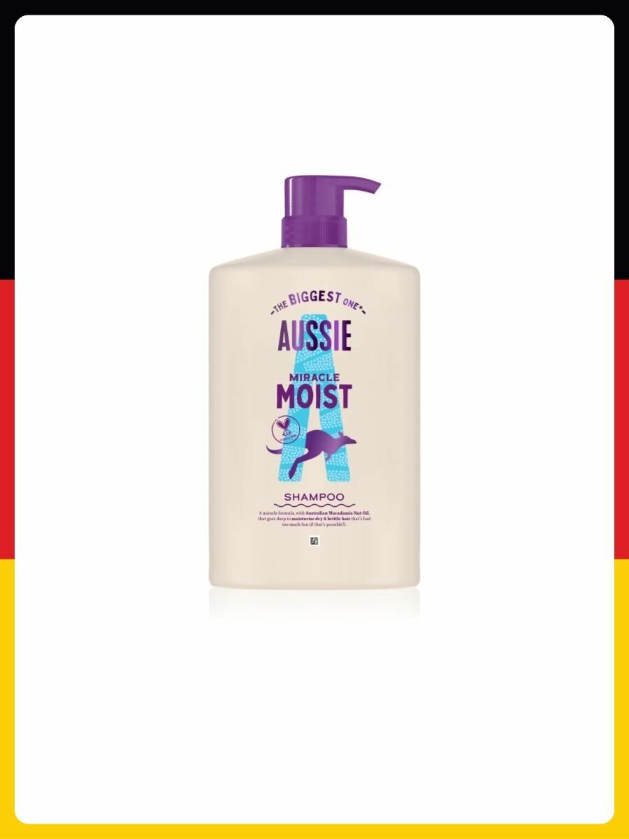 Шампунь для волос Aussie Miracle Moist Hydrating Shampoo for Dry and Damaged Hair, 1000 мл