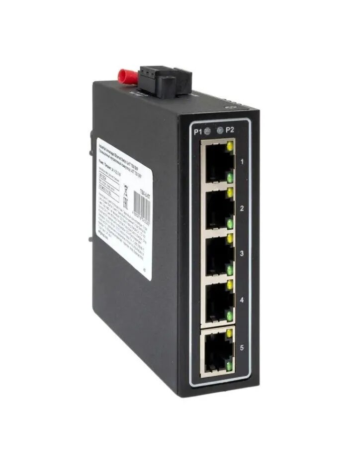 Коммутатор промышленный неуправляемый EKF TSX-U-5T U-5T 5 портов 10/100Base-T(X) RJ45 монтаж на DIN-рейку TSX