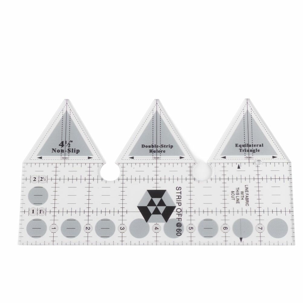 Линейка-сетка, 45/60/90 градусов, двухполосная линейка, прозрачная акриловая нескользящая четвертьтреугольная направляющая для резки для шитья