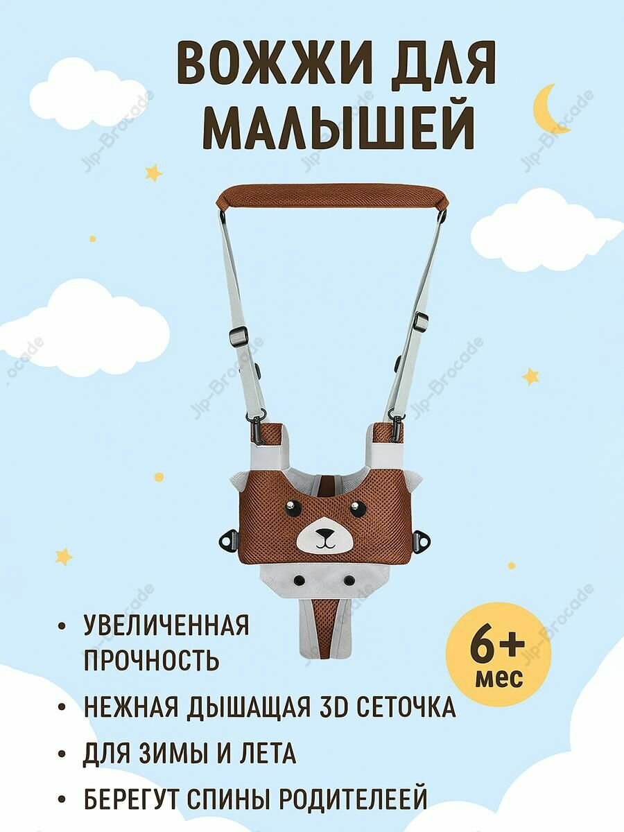 Вожжи для малышей 2 в 1, съемная лямка, дышащая сетка, регулируемые ремни