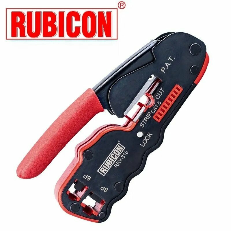 RUBICON Многофункциональный зажим для сетевого кабеля Обжимные клещи с кристаллической головкой для монтажа сетевых кабелей.