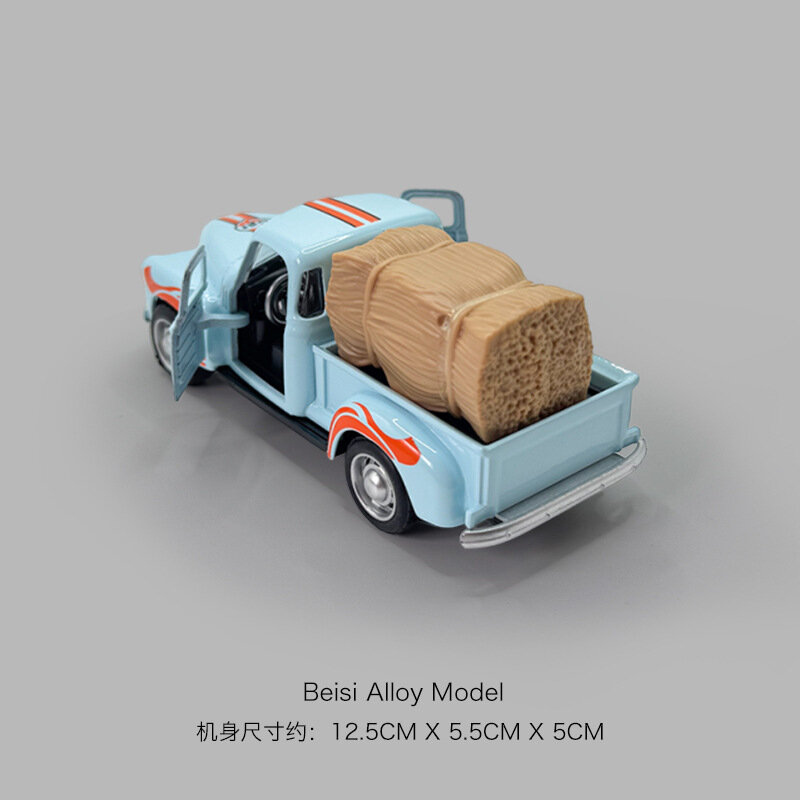 В коробке, модель автомобиля в стиле ретро, классика, винтаж, пикап, масштаб 1:32, из сплава, имитация детской игрушечной машинки.