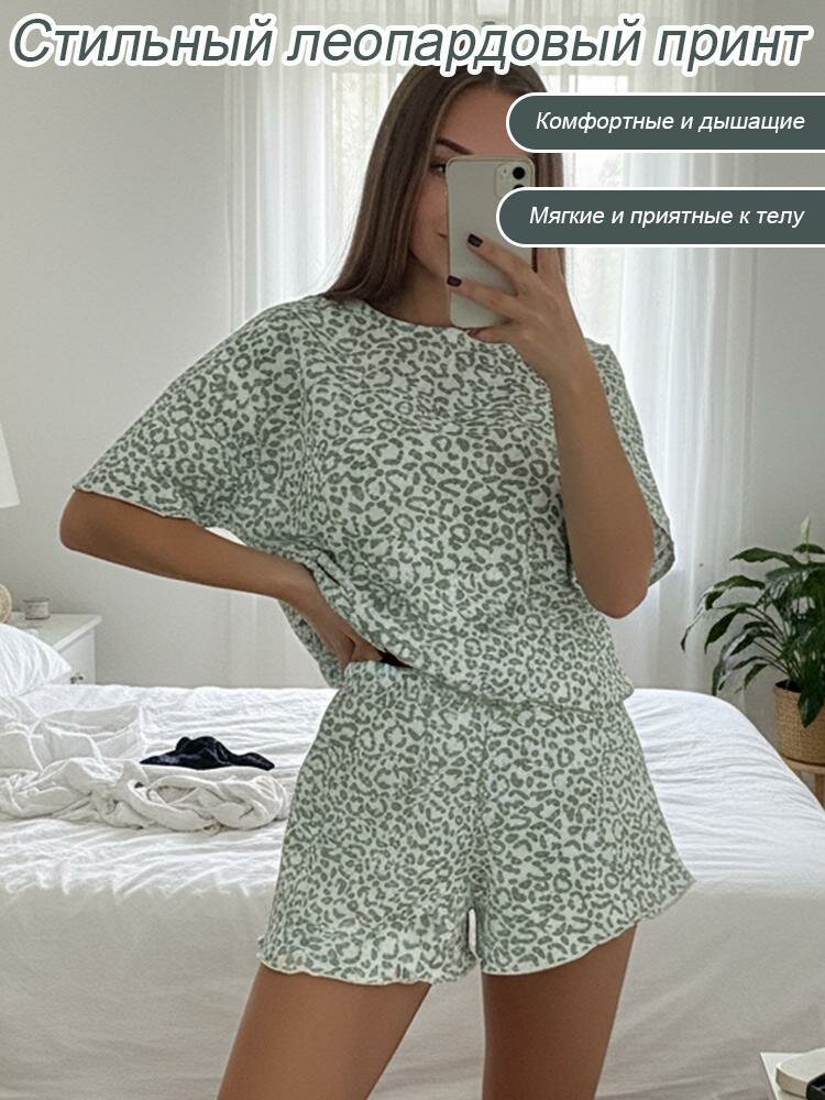 Женская сексуальная пижама с леопардовым принтом