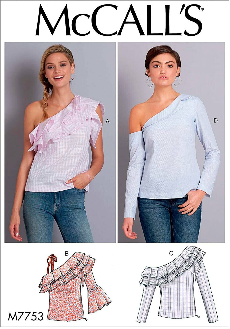 Выкройка McCall's №7753 Топ с асимметричным вырезом