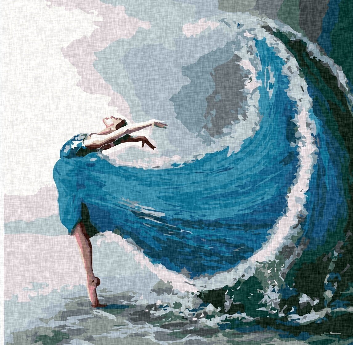 Картина по номерам на холсте с подрамником, Морская волна, 40х40 см