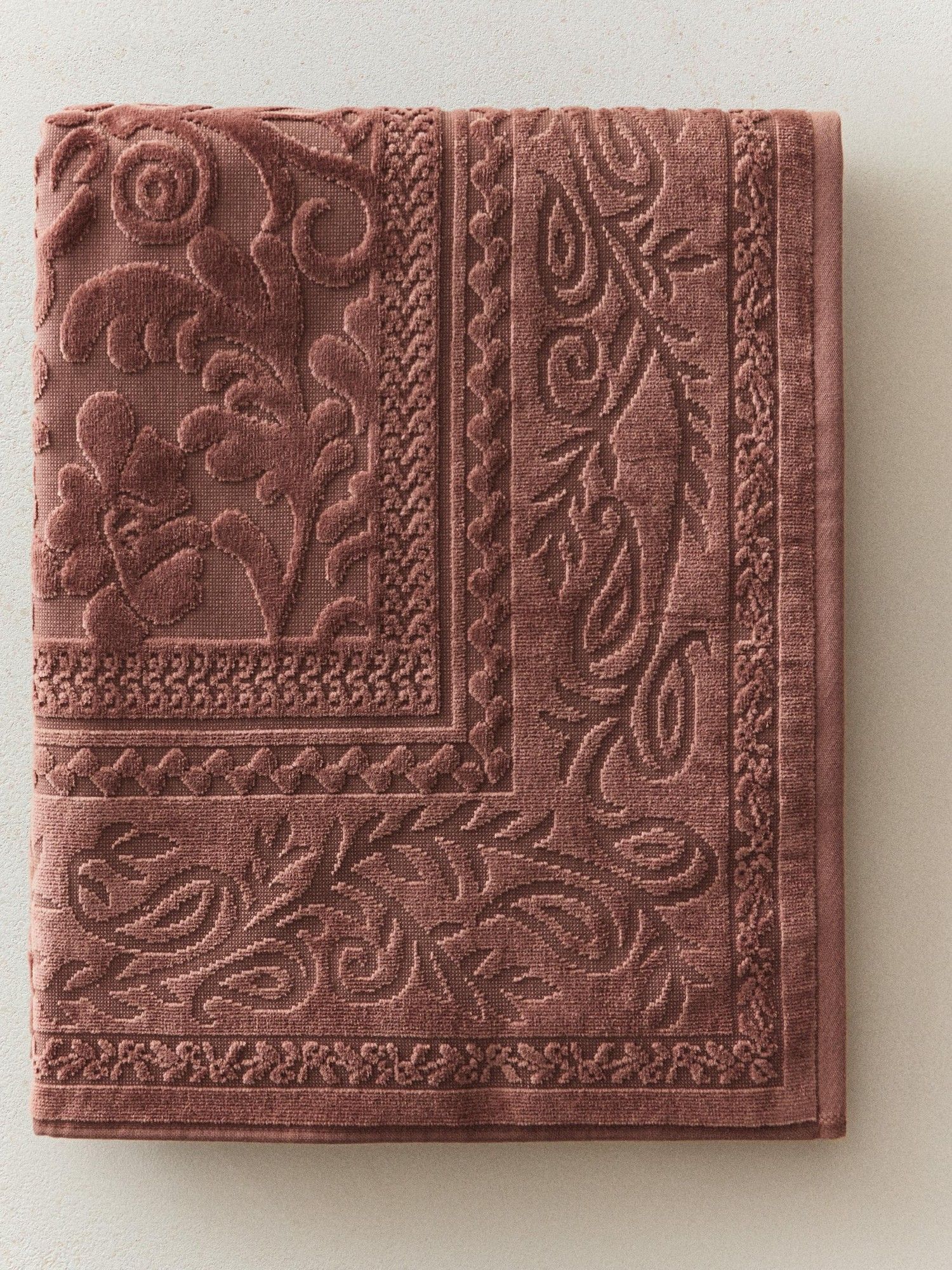 ZARA HOME Полотенце для лица, рук 50x90 см, хлопок, темно-синий, темно-розовый, 1 шт