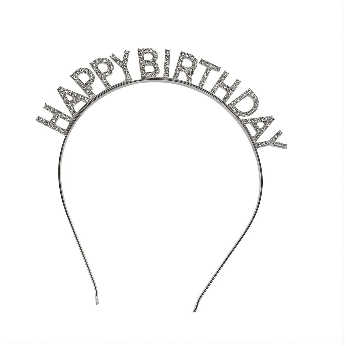 Ободок для фиксации волос с надписью HAPPY BIRTHDAY золотой кристальный металлический для вечеринки дня рождения фотосессии
