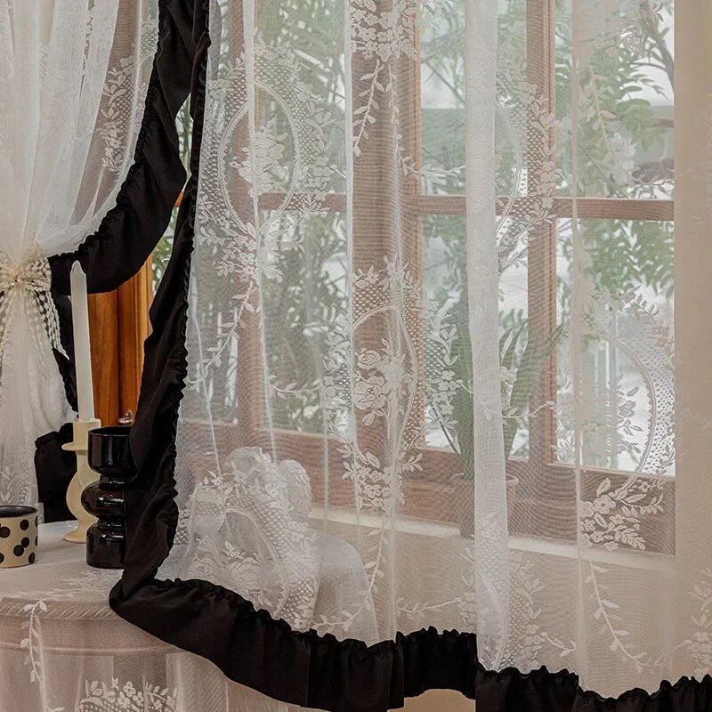 Шифоновая занавеска Alise Doux просвечивающая черная W150 X h220 CM 1pc