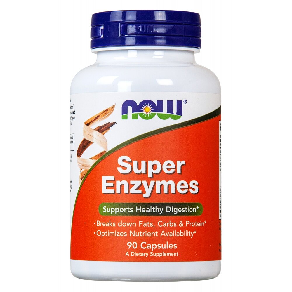 NOW Super Enzymes, 90 капсул