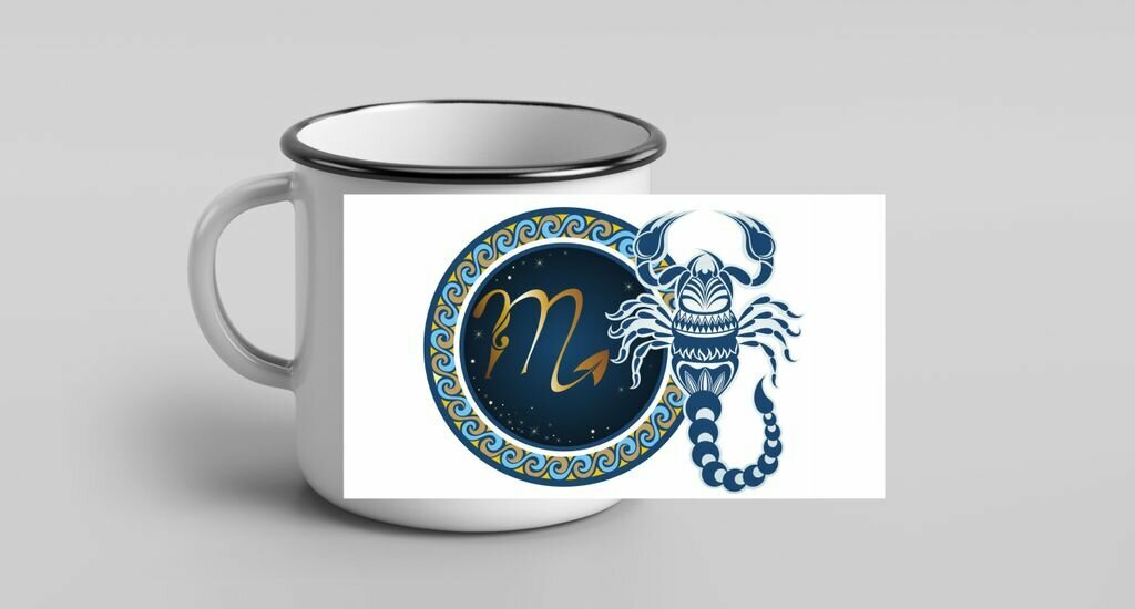 Кружка металлическая эмалированная со знаком зодиака Скорпион №7