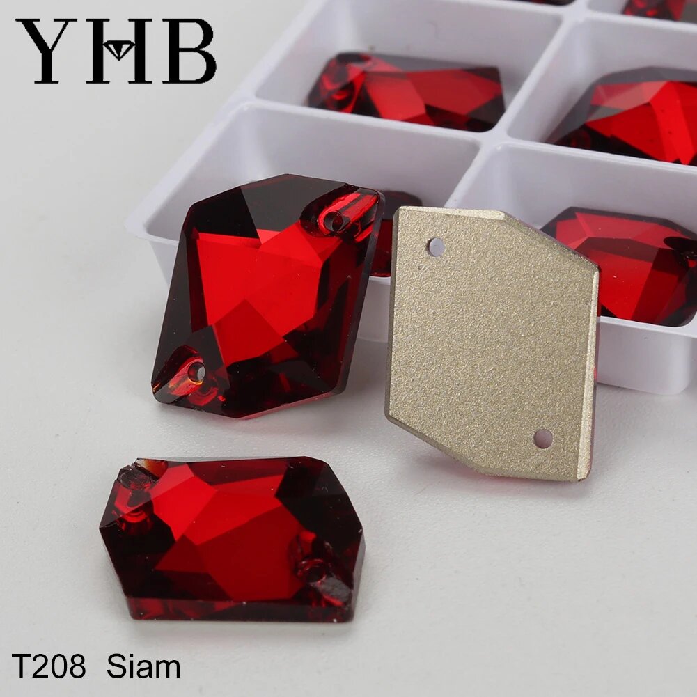 Стразы YHB космическое стекло кристалл AB лунный свет Бордовый, 15Pcs 17mm 21mm, T208 Siam